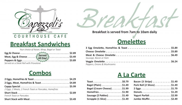 Menu – Caps at the Courthouse