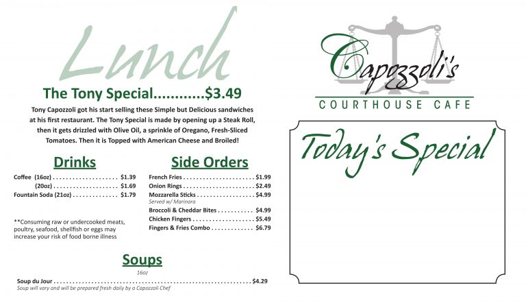 Menu – Caps at the Courthouse